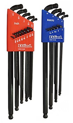 Eklind 13222 Tool Ball End Hex Keys Standard Metric 22 Piece Set JB Tools
