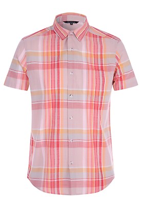 Mens Coral Short Sleeve Oxford Shirt Peacocks