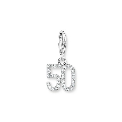 Thomas Sabo Silver And Zirconia Heart Lucky Number 16 Charm