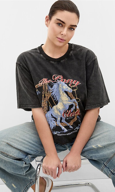 Women's Plus Size Western Soul Lilac Oversized Tee
