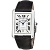 Cartier Tank Louis Silver Dial Brown Leather Diamond Men's Watch ...