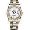 Rolex Oyster Perpetual Mother of Pearl Diamond 18K Yellow Gold Ladies ...