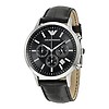 Emporio Armani Kappa Black Dial Black Leather Men's Watch AR11013 ...
