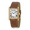 Cartier Tank Louis Silver Dial Brown Leather Diamond Men's Watch ...