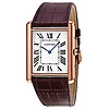 Cartier Tank Louis Silver Dial Brown Leather Diamond Men's Watch ...