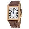 Cartier Tank Louis Silver Dial Brown Leather Diamond Men's Watch ...