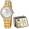 Bulova Mother of Pearl Dial Swarovski Crystal Rose Gold-plated Ladies ...