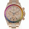 Rolex Cosmograph Daytona Chronograph Rainbow Diamond Black Dial Watch ...