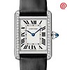 Cartier Tank Louis Silver Dial Brown Leather Diamond Men's Watch ...