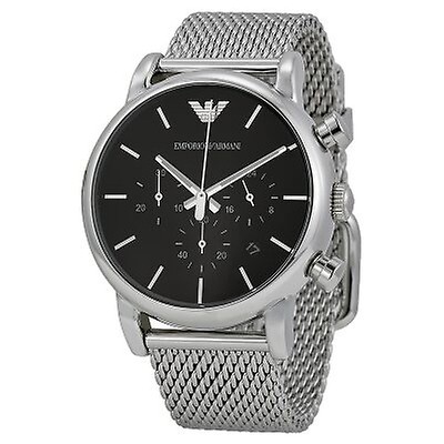 Emporio Armani Classic Chronograph Black Dial Steel Men's Watch AR2434 ...