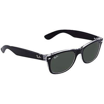 Ray-Ban New Wayfarer Black Plastic Green Crystal 52mm Sunglasses RB2132 ...