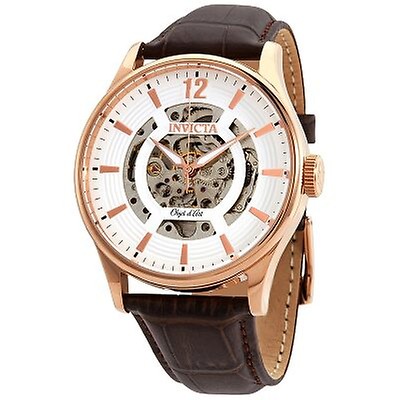 Invicta Objet D Art Automatic Silver Skeleton Dial Men's Watch 22612 ...