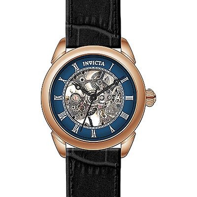 Invicta Specialty Black Skeletal Dial Rose Gold-tone Ion Plated ...