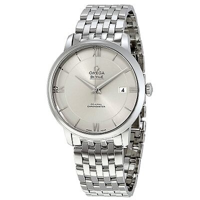 Omega DeVille Prestige Stainless Steel and 18kt Yellow Gold Silver Dial Unisex Watch ...