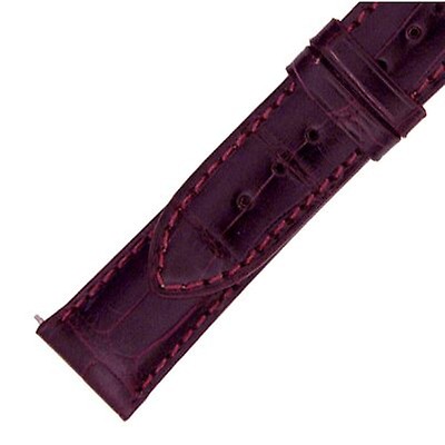Hadley Roma 20 MM Matte Wine Alligator Leather Strap 20ABT37C ...