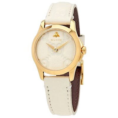 Gucci G-Timeless Ivory Dial Brown Leather Strap Men's Watch YA126303 ...