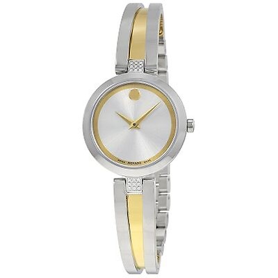 Movado Faceto Diamond Black Dial Stainless Steel Ladies Watch 0605586 ...