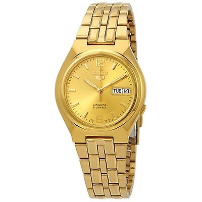 Seiko 5 Automatic Gold Dial Stainless Steel Men's Watch SNKK29 SNKK29 ...