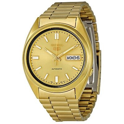 Seiko 5 Automatic Stainless Steel Gold Dial Men's Watch SNKK13 SNKK13 ...