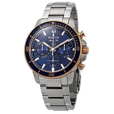 Bulova Men's Marine Star Diamond Accented Stainless Steel Bracelet ...
