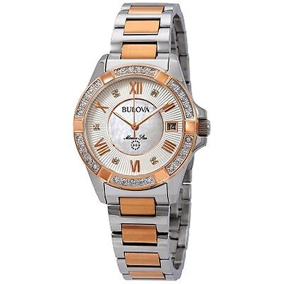 Bulova Precisionist Silver Dial Two Tone Ladies Watch 98M113 98M113 ...