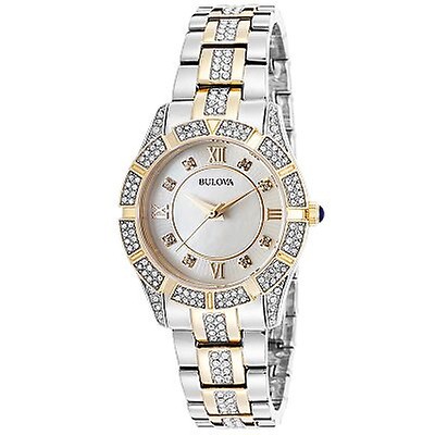 Bulova Regatta Quartz Diamond Mother of Pearl Dial Ladies Watch 98P202 ...