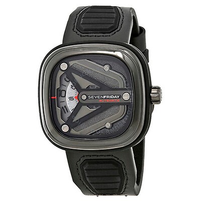 Sevenfriday V-Series Black Leather Men's Watch V1-1 V1-1 - Watches ...