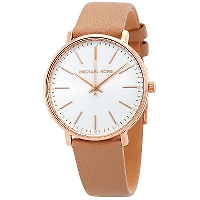 Michael Kors Slim Camille White Dial Pink Leather Ladies Watch MK2329 ...