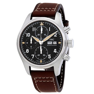 IWC Big Pilot Black Dial Black Leather Men's Watch IW500901 IW500901 ...