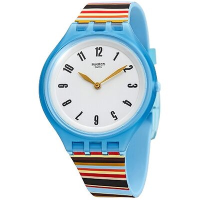 Swatch White Lacquered White Silicone Unisex Watch SUOW100 SUOW100 ...
