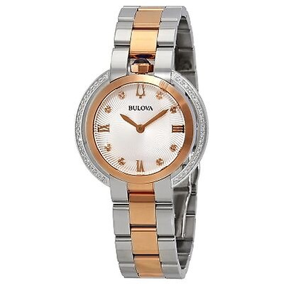 Bulova Diamond White Mother of Pearl Dial Ladies Watch 98P140 98P140 ...