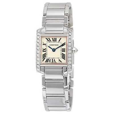 Cartier Santos Demoiselle Silver Dial White Gold Diamond Ladies Watch ...