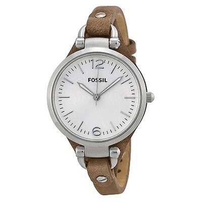 Fossil Georgia Beige Dial Sand Tan Leather Ladies Watch ES2830 ES2830 ...