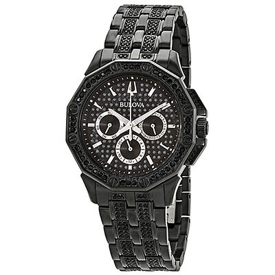 Bulova Swarovski Crystal Pave Men's Watch 96B296 96B296 042429560833 ...