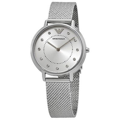 Emporio Armani Armani White Crystal Pave Dial Two-tone Ladies Watch ...