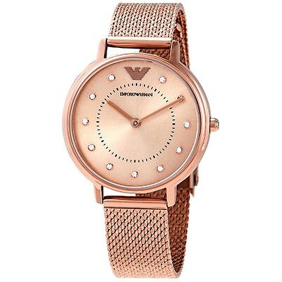Emporio Armani Armani White Crystal Pave Dial Two-tone Ladies Watch ...