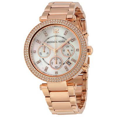 Michael Kors Parker Chronograph Champagne Dial Ladies Watch MK5354 ...