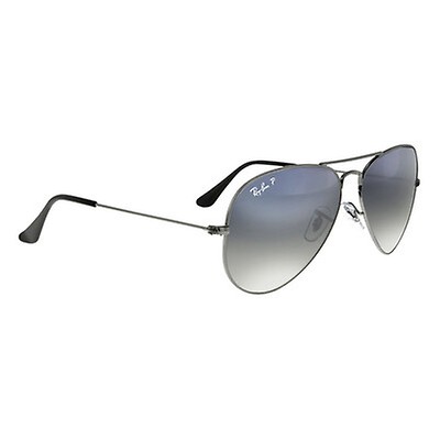Ray-Ban Polarized Blue Gradient Aviator Sunglasses RB3689 004/S2 62 ...
