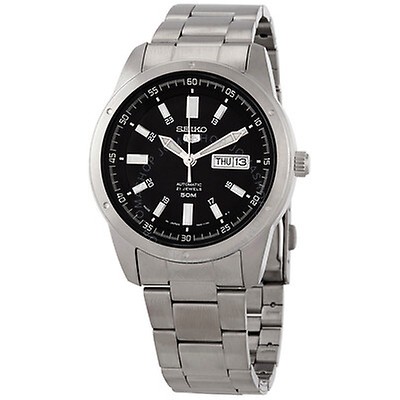 Seiko 5 Sports Automatic Black Dial Black Rubber Men's Watch SNZF17J2 ...