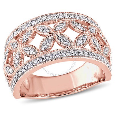 Amour Delmar 1/4 CT TW Black Diamond Double Twist Ring in Sterling ...