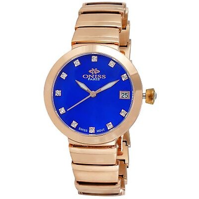 Deep Blue Lizzy Blue Diver Quartz Ladies Watch LIZBLUEROSEABALONEPINK10 ...