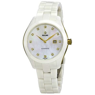 Rado Integral Jubile Mother of Pearl White Leather Ladies Watch ...