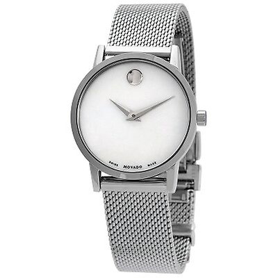 Movado Museum Black Dial Black Leather Ladies Watch 2100006 2100006 ...