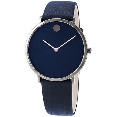 Movado Museum Black Dial Black Leather Men's Watch 0606502 0606502 ...