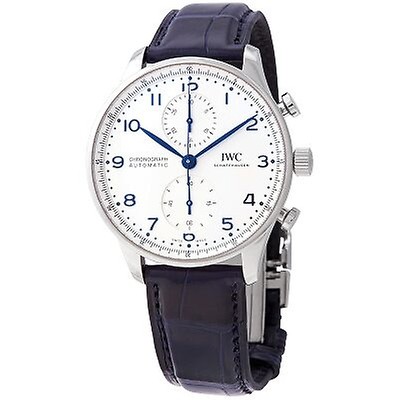 IWC Portofino Automatic Silver Dial Black Leather Men's Watch 3565-01 ...