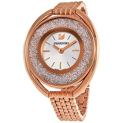 Swarovski Crystalline Aura Quartz White Silver-tone Dial Ladies Watch ...