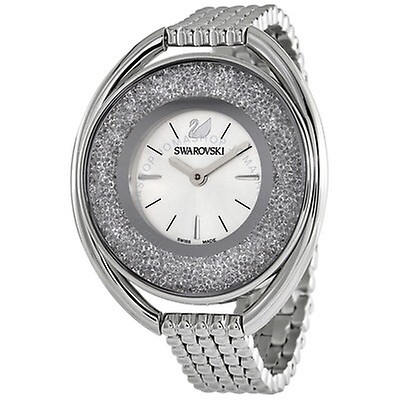 Swarovski Crystalline Aura Quartz White Silver-tone Dial Ladies Watch ...