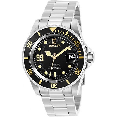 Invicta Pro Diver Automatic Steel Black Rubber Men's Watch 9110 9110 ...