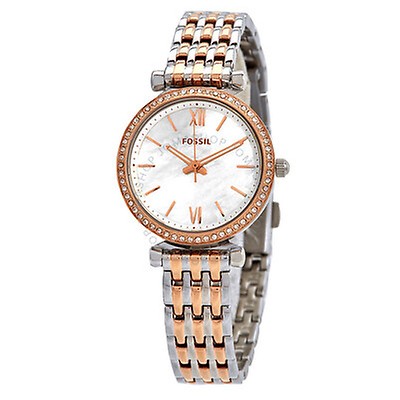 Fossil Jacqueline Silver Dial Rose Gold-tone Ladies Watch ES3799 ES3799 ...