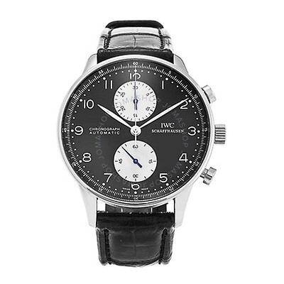 IWC Portofino Automatic Silver Dial Black Leather Men's Watch 3565-01 ...